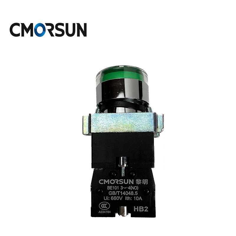 CMORSUN HB2-BW3361 Illuminated Button Directness with Neon Or LED Flat Head Button Self Recovery ...