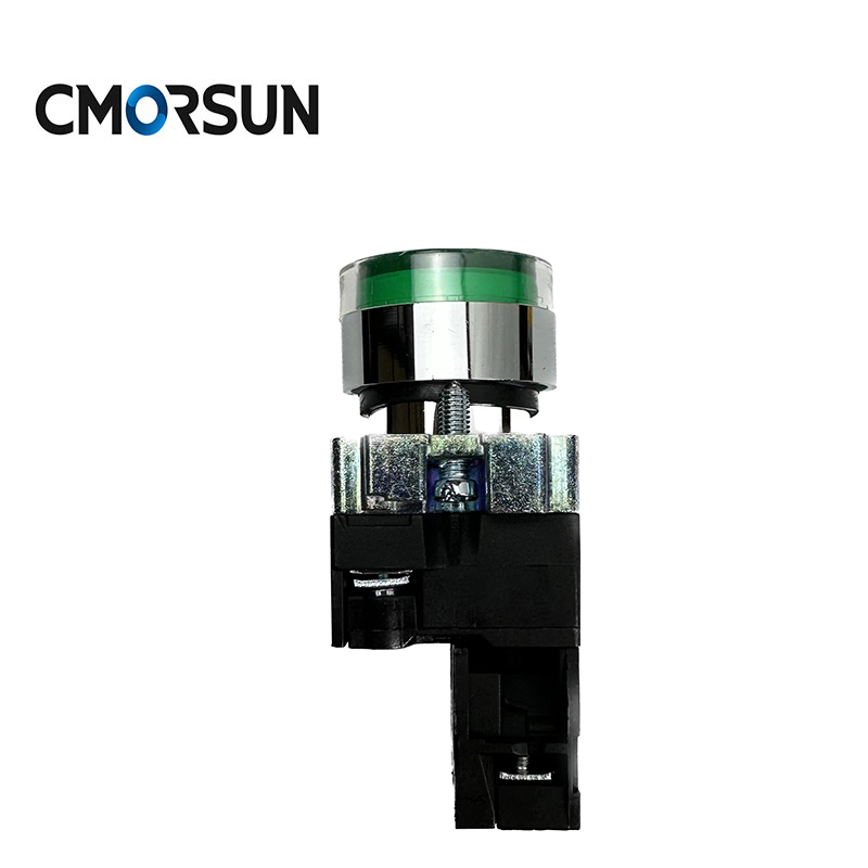 CMORSUN HB2-BW3361 Illuminated Button Directness with Neon Or LED Flat Head Button Self Recovery ...