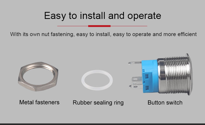 CMORSUN 22mm Waterproof 5pin Ring Illuminated Metal Push Button Switch ...